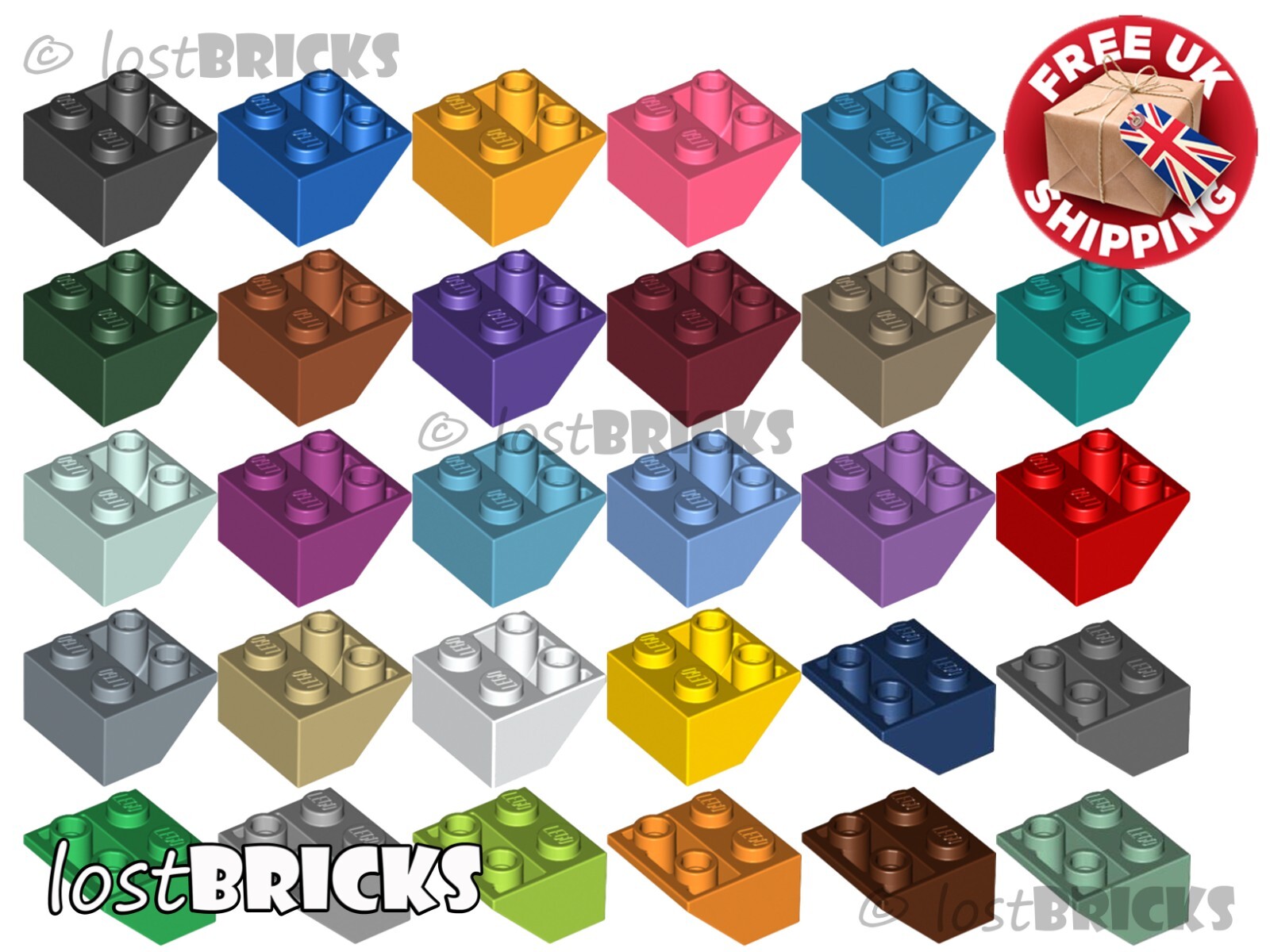LEGO - Part 3660 - Pack of 10 x NEW LEGO Slopes Inverted 2x2 45 ...