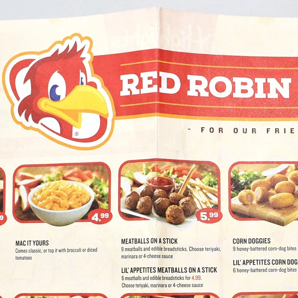 Red Robin Food Menu