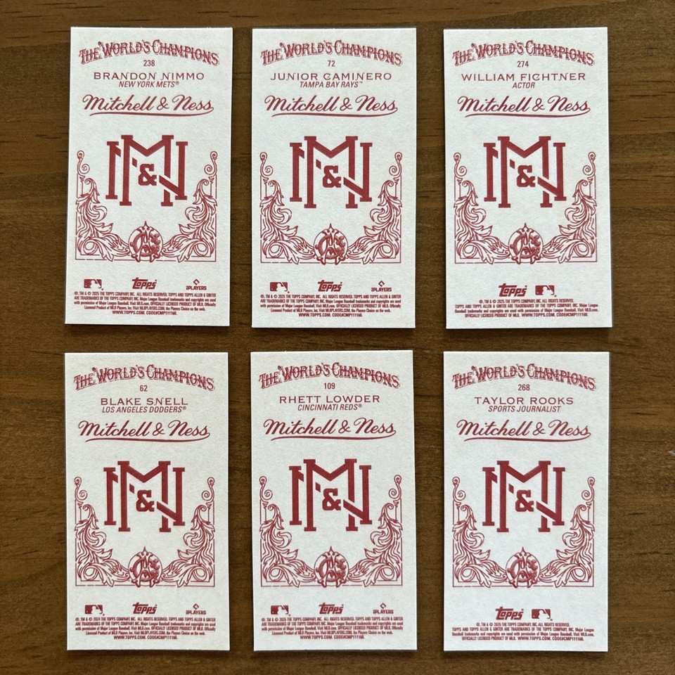 2025 Topps Allen & Ginter Mitchell & Ness Mini 6 Card Lot - Caminero ...