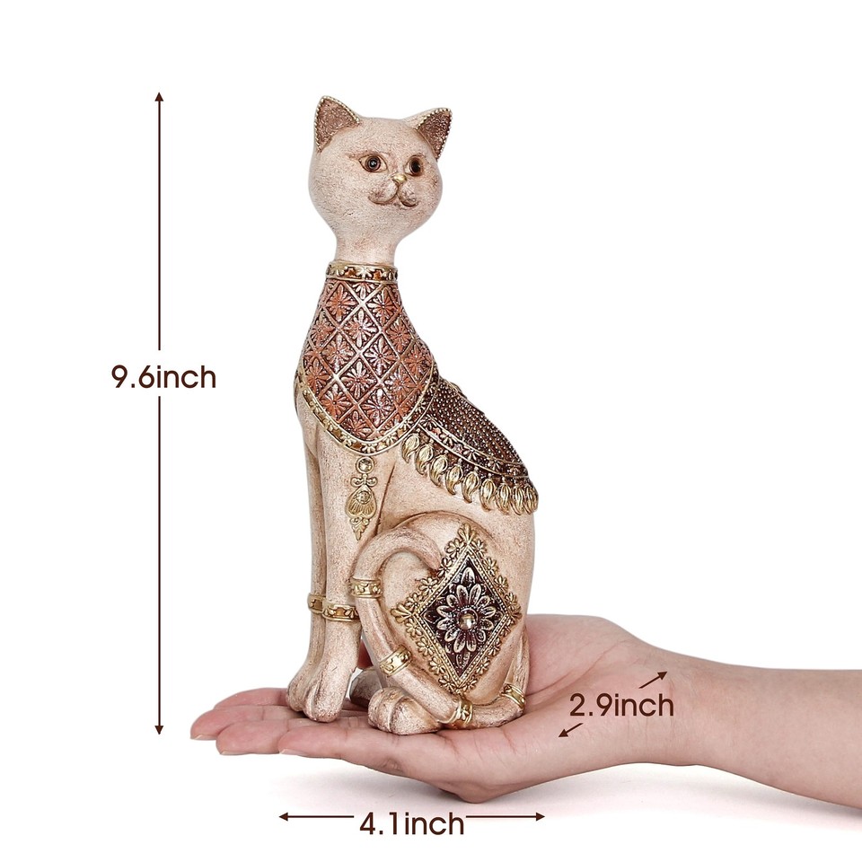 Cat Statue for Home Decor,Cat Figurine and Sculptures for Shelf Table ...