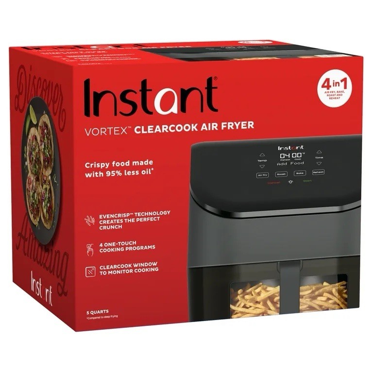 Instant Pot Vortex 5-Quart Single Basket 4-in-1 Air Fryer Oven W/ Auto ...