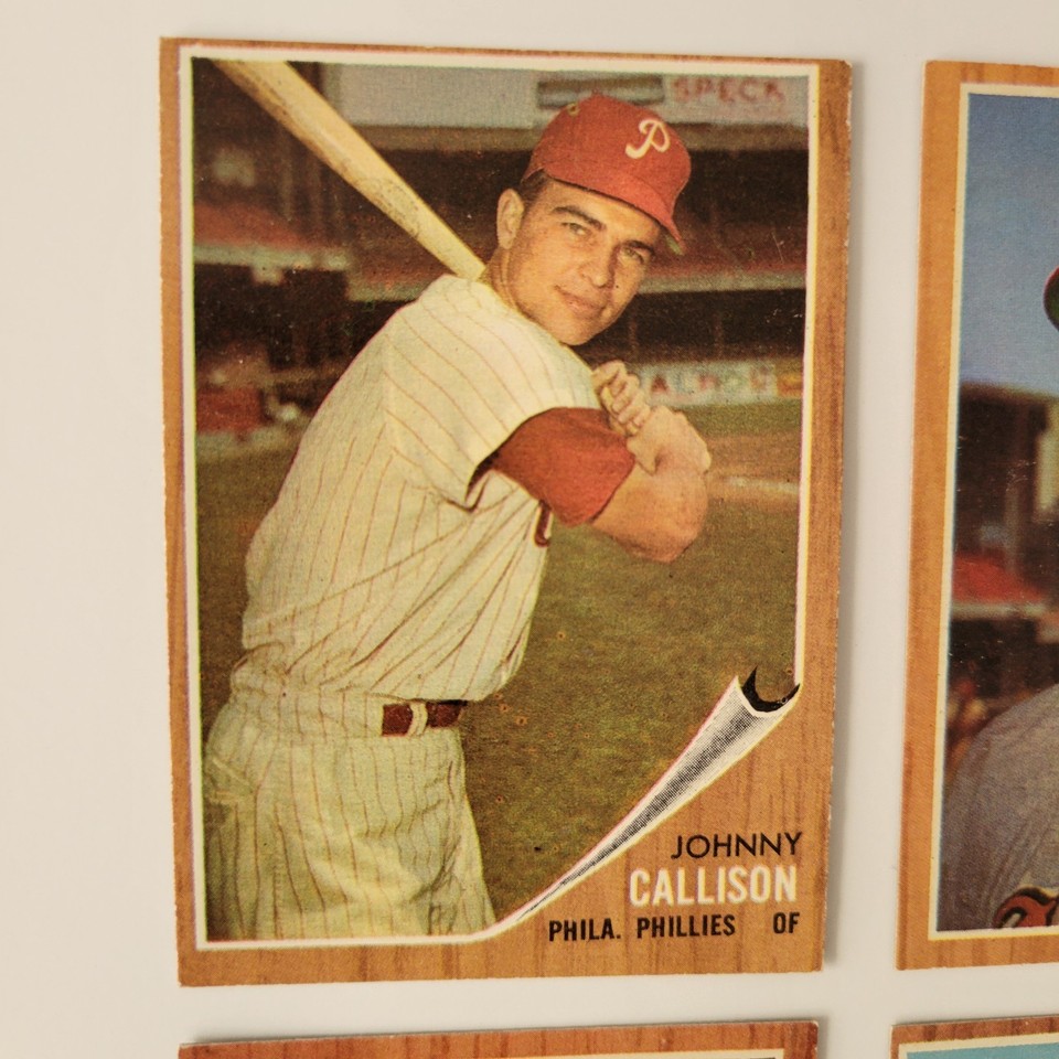 1962 Topps Baseball- Johnny Callison, Tony Cloninger, Bob Skinner ...
