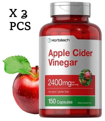 Apple Cider Vinegar Capsules | 2400mg | 150 Count | Non-GMO | by ...