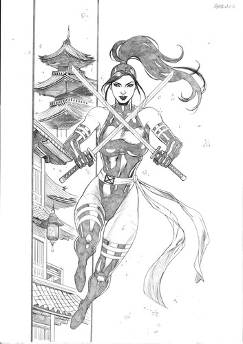 Psylocke (11"x17") Original Art by Paulo - Ed Benes Studio | eBay