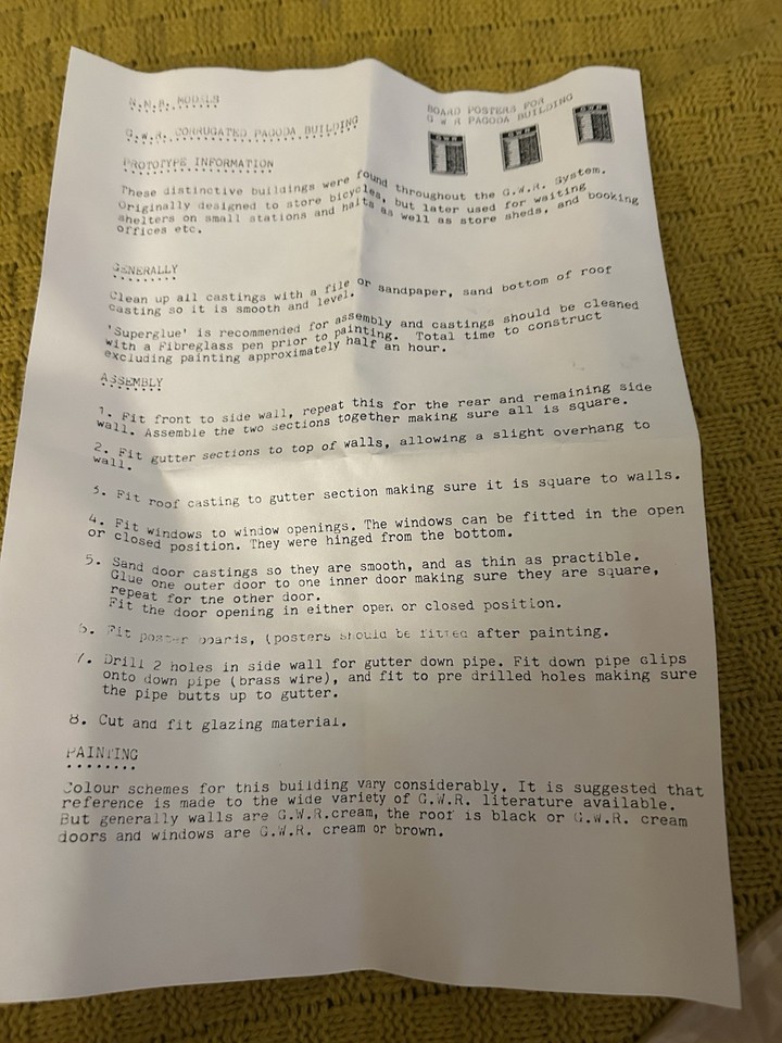 Great Western Railway Pagoda Building Model Kit 7mm Scale By NMB Models ...