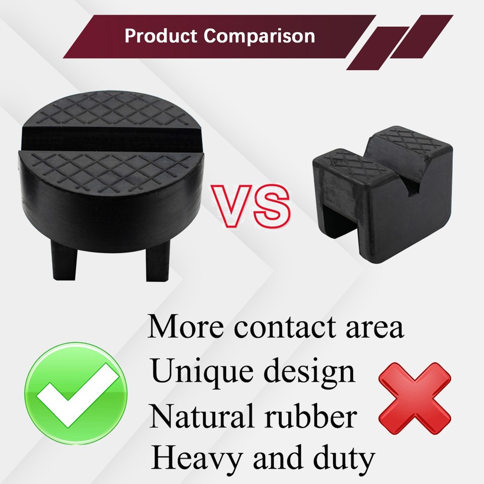 Axle Jack Stand Rubber Pad Pinch Weld Slotted Frame Rail Safety Jack ...