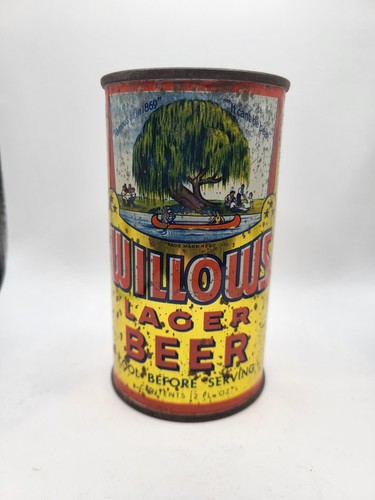 1939 WILLOWS LAGER BEER OPENING INSTRUCTION FLAT TOP BEER CAN SAN ...
