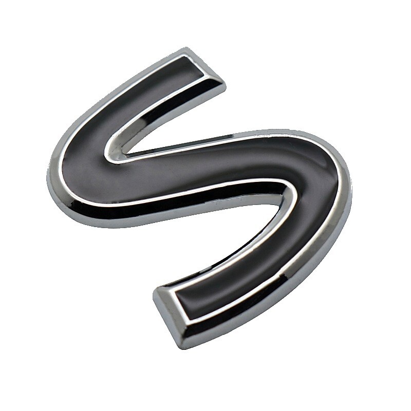 1x S Emblem 3D Metal Badge Sticker Letter Replacement for Q50 Q50L Q30 ...