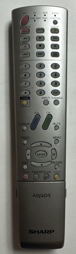 Sharp LCD TV Remote Control - OEM - GA647WJSA - Silver - Tested | eBay