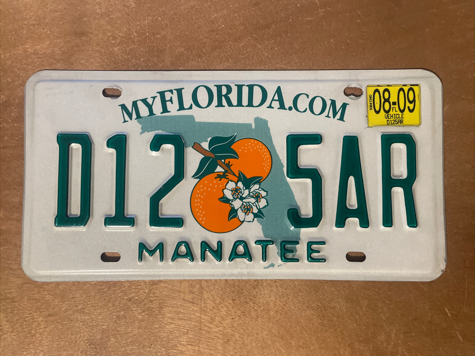 2009 Florida License Plate # D12 5AR Manatee County | eBay