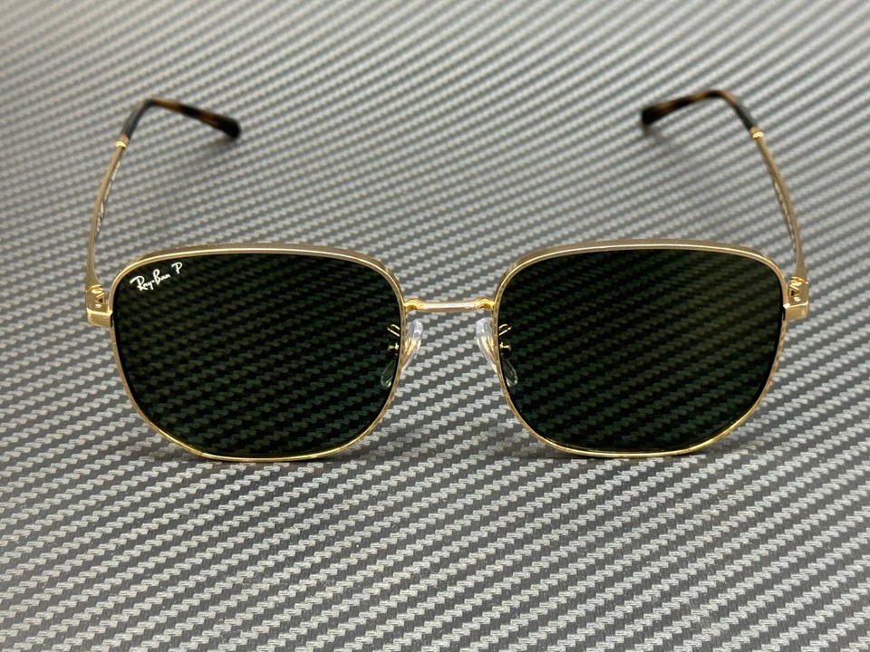 RAY BAN RB3713D 001 9A Gold Green Polarized Unisex 57 mm Sunglasses | eBay