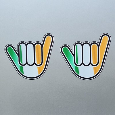 2x Small Ireland Irish Flag No Worries Hand Sign Vinyl Sticker Decals ...