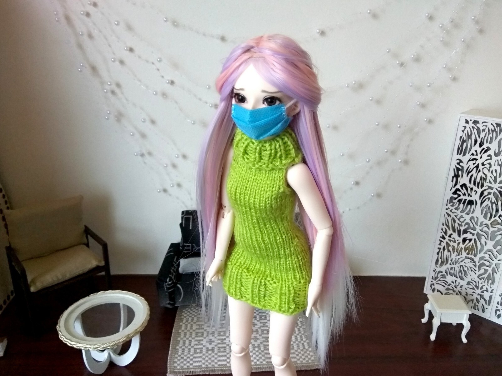 Doll face mask for 1/4 scale BJD doll Miniature medicine facemask ...