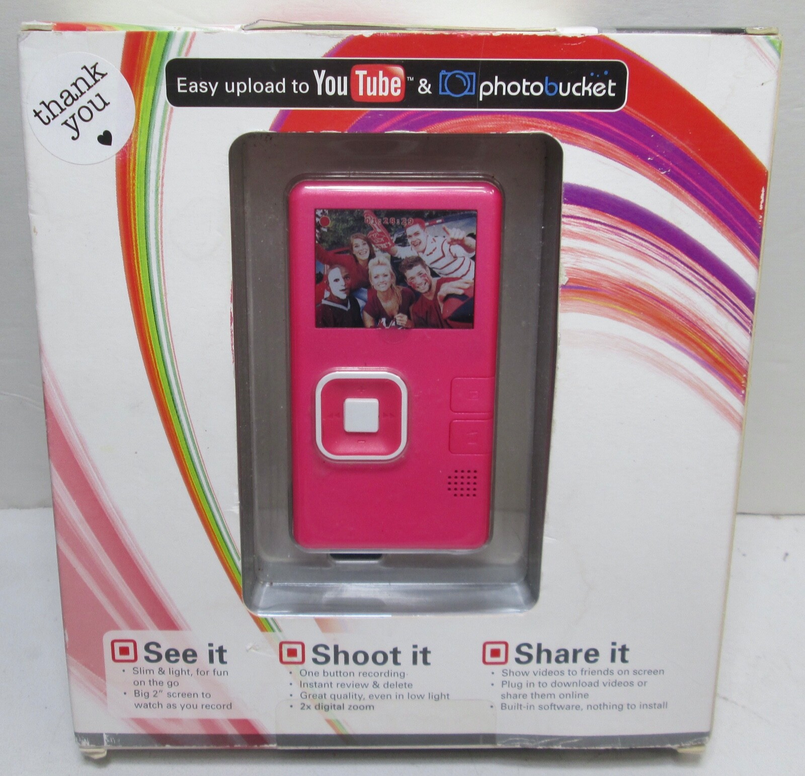 Creative Labs Vado Pink 2" LCD Display Pocket Video Camcorder - New ...