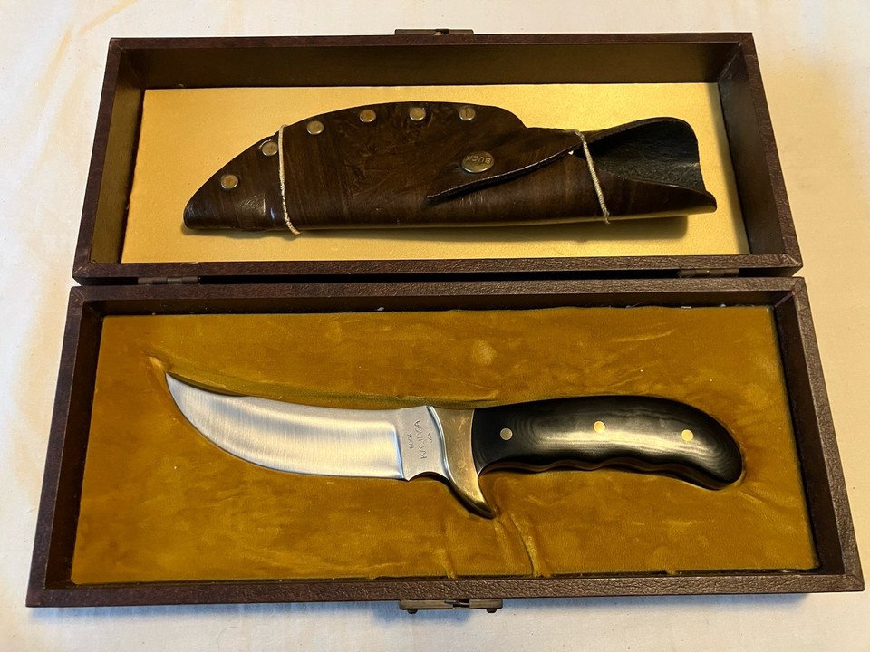 Buck USA Kalinga Model 401 Knife w/Sheath/ Wood Box-Pre Date Code 1972 ...