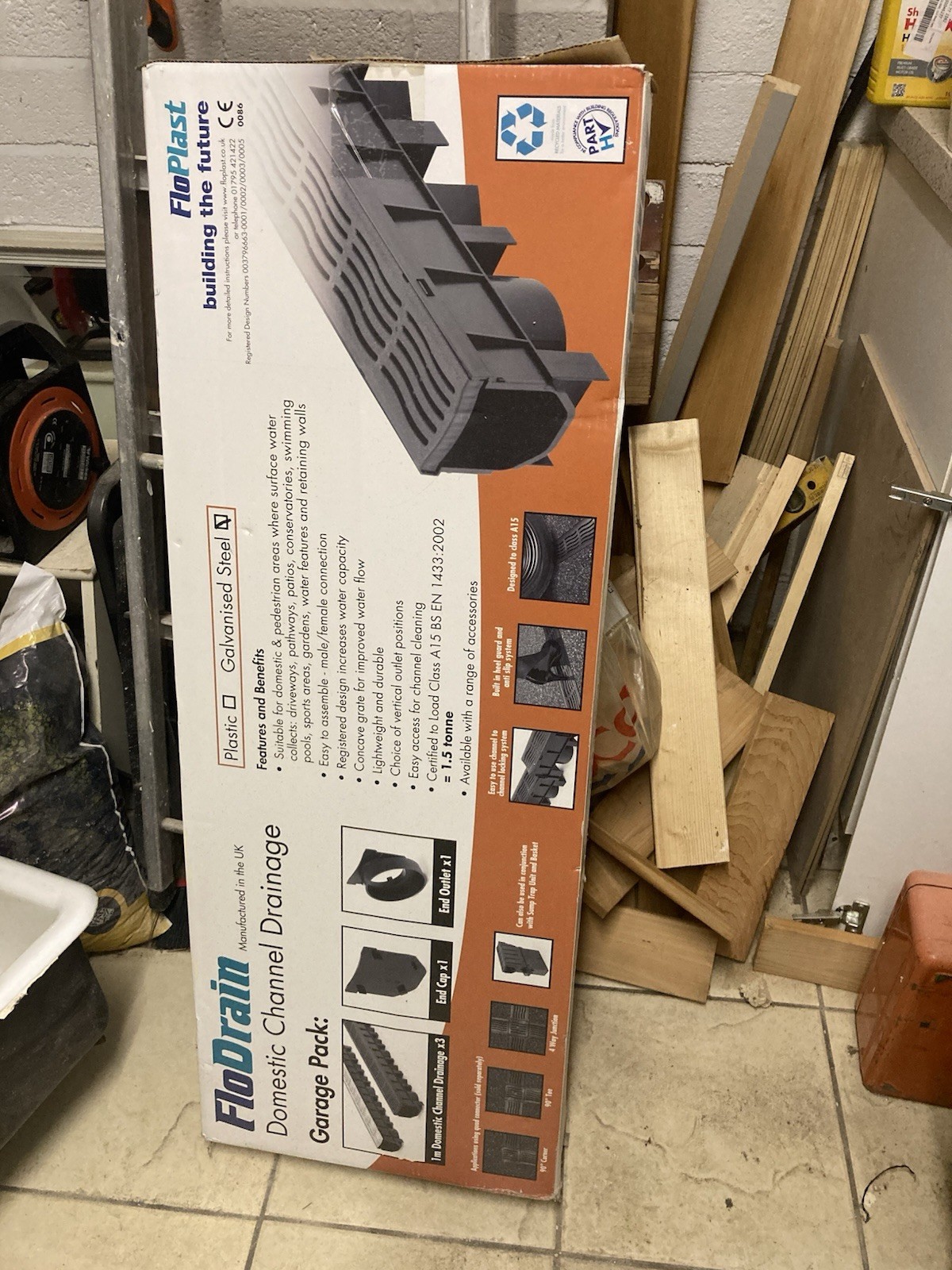 French drain / garage channel drain - Made By FloDrain, in original Box ...