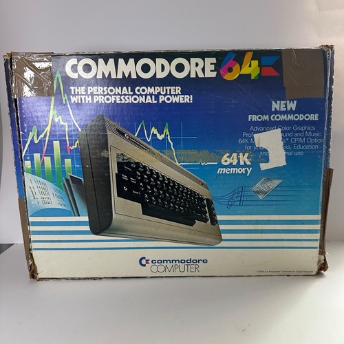 Commodore 64 Vintage Computer Console in Original Box Working Condition ...