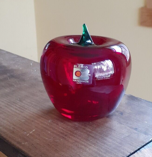 Vintage c.99' Richard Blenko Handblown Art Glass Apple. Signed. | eBay