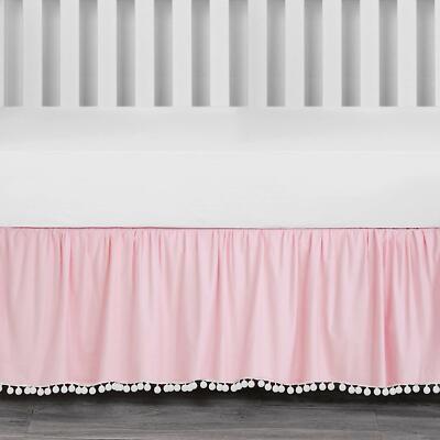 The Peanut Shell Pink Dust Ruffle - Baby - Girl - 100% Cotton - Nursery ...