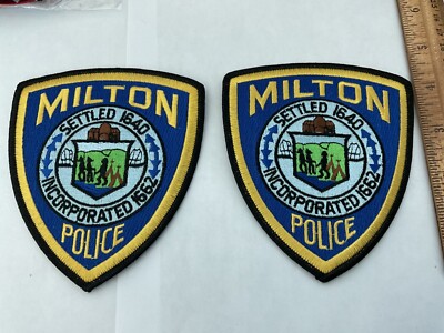 Milton Police Massachusetts collectable patch set full size new | eBay