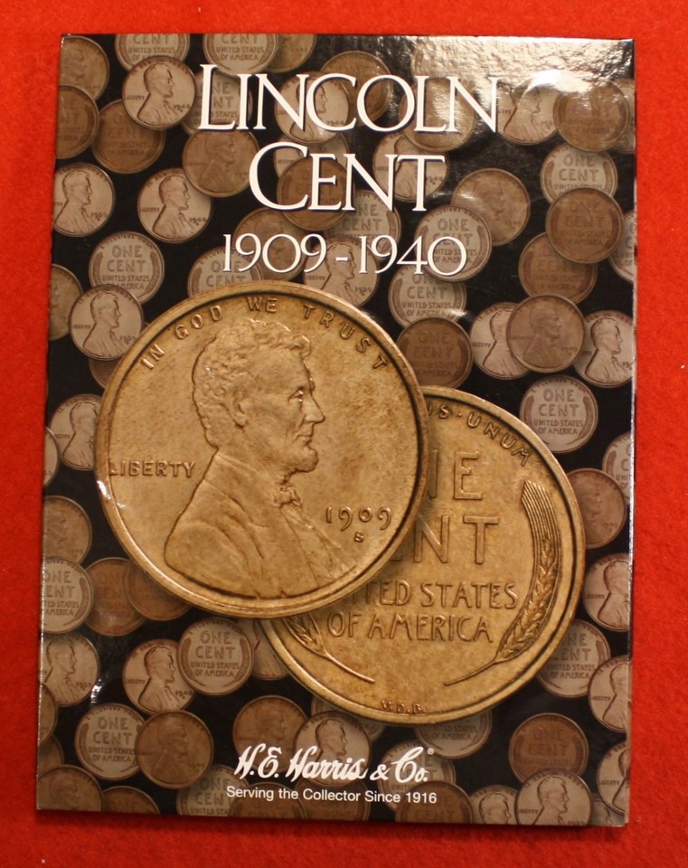 1909-1940 Lincoln Cent Harris Folder Book 84 Coins 5 missing nice ...