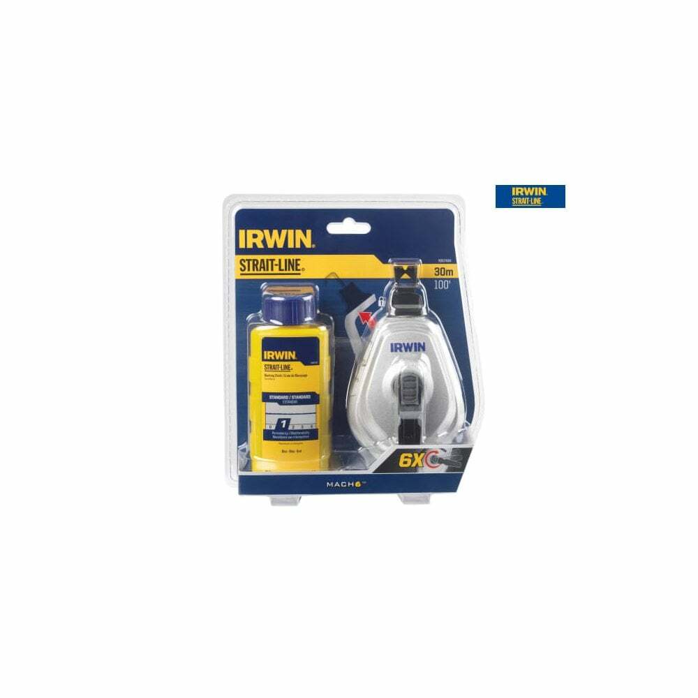 IRWIN Chalk Reel Set 30m & Blue Chalk 113g Strait-Line STL10507684 ...