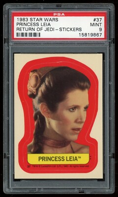 1983 Topps Star Wars Return of the Jedi Sticker #37 Princess Leia PSA 9 ...