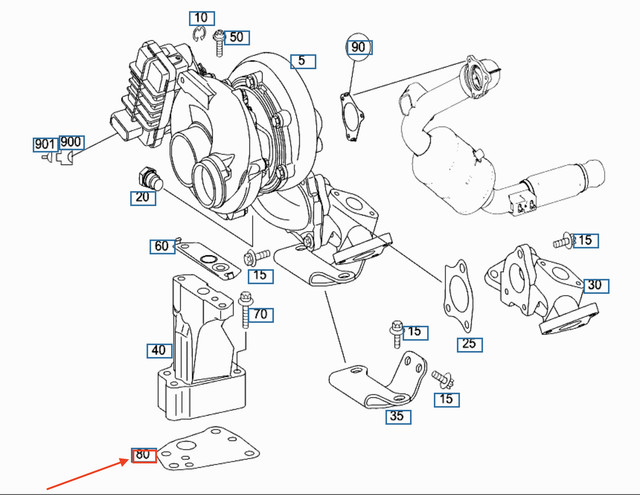 MERCEDES Om642 Engine Turbocharger Oil Line Seal Gasket A6421420681 for ...