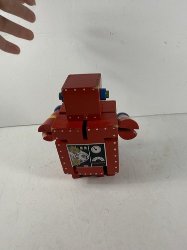 2013 Original Toy Company Wood Robot Red Poseable 4.5” | eBay