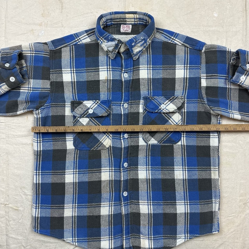 Vintage 50s Penneys Big Mac Cotton Flannel Shirt Men’s Large Plaid ...