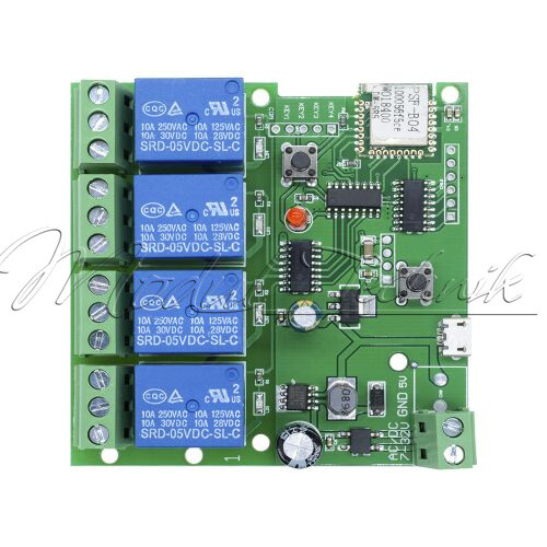 DC 5V 4-Way WiFi Wireless Delay Relay Switch Remote Control APP for ...