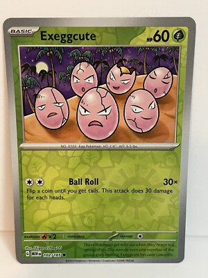 Pokemon 151 TCG Card Exeggcute 102/165 Reverse Holo Rare NM | eBay