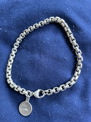 Effy 925 Sterling Silver 8" Round Box Link Men's Bracelet | eBay