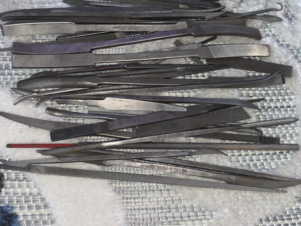 Lot of 41 Vintage METAL FILES - various types - machinist metalworking ...