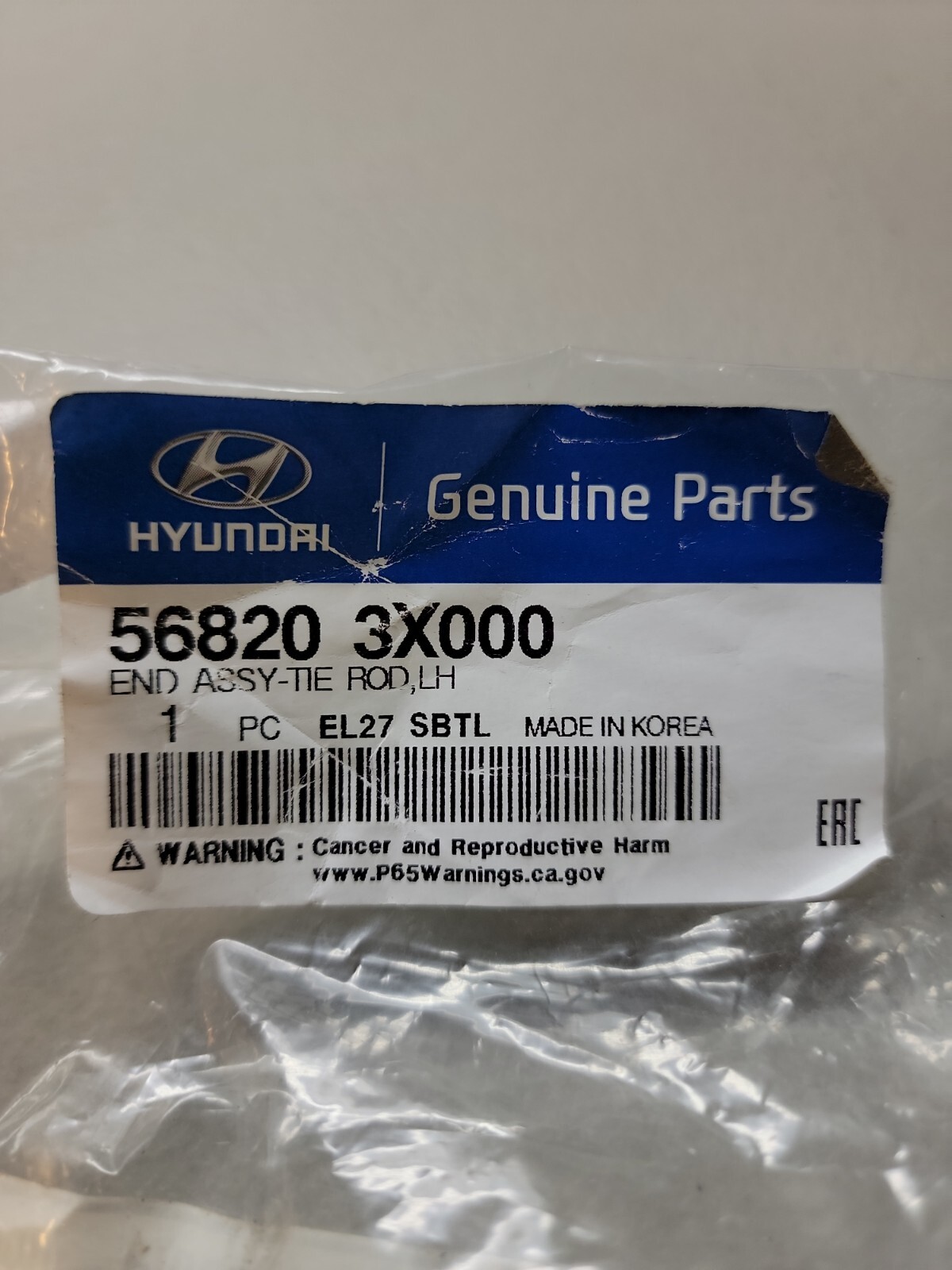 Hyundai 56820-3X000 End Assy- Left Tie Rod | eBay