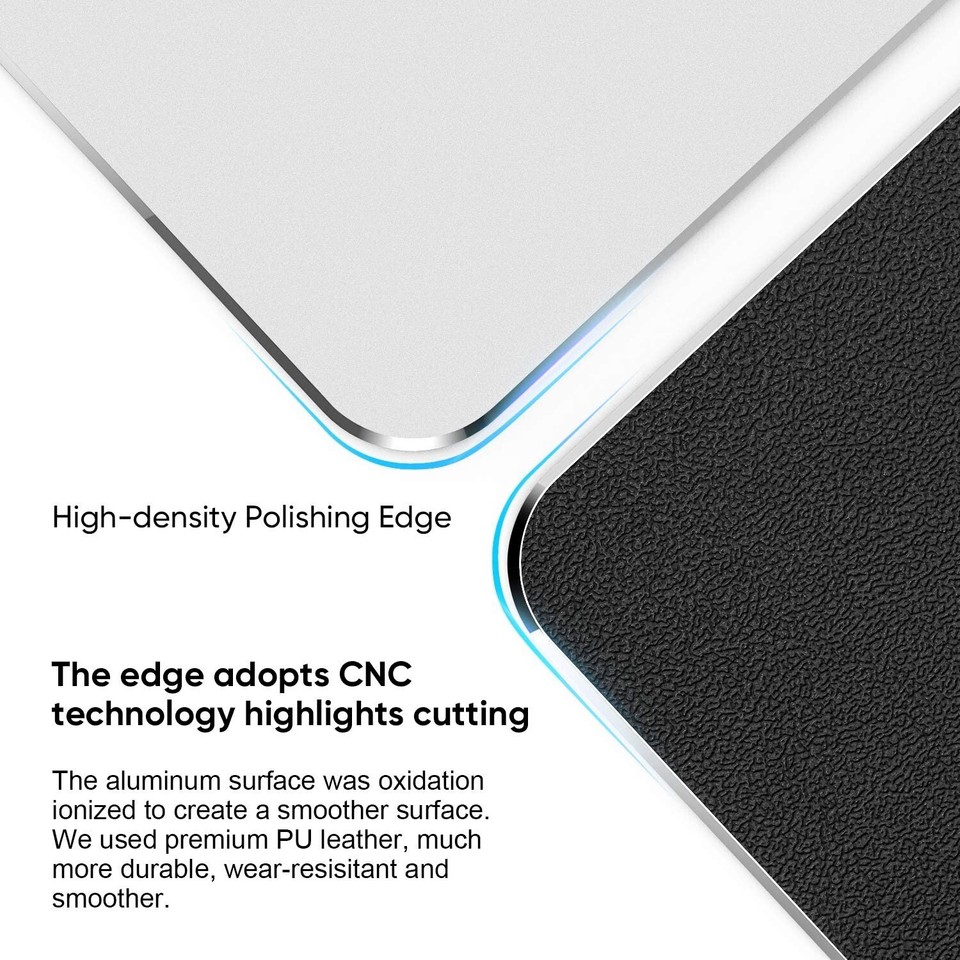 Aluminum Metal Mouse Pad Mat Smooth Magic Ultra Thin Double Side Mouse ...