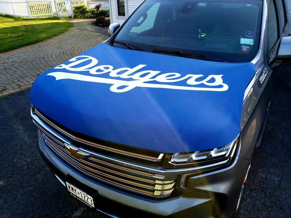 Los Angeles Dodgers Custom Auto Hood Cover | Sports Flags | MLB Flags ...