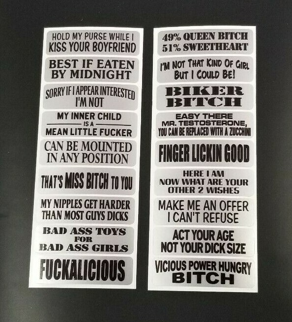 18 Motor Cycle helmet stickers for the HARDCORE BIKER CHICK - hardhat ...