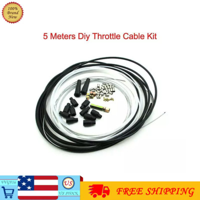 5 Metres Motorcycle Diy Throttle Cable Kit Nipples Ferrules For Pit ...