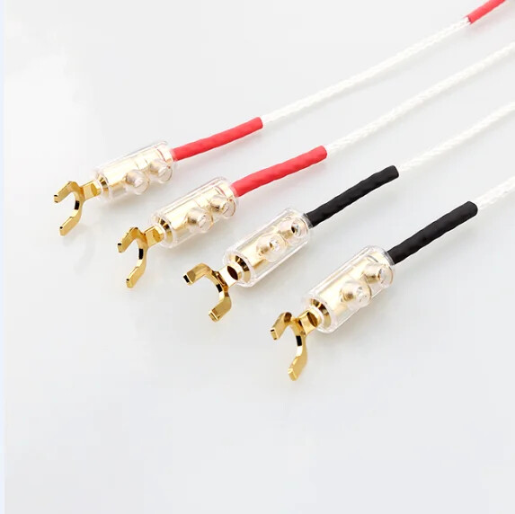 4pcs HiEnd Pure Silver Jumper Wire HiFi Audio Banana Spade Speaker ...