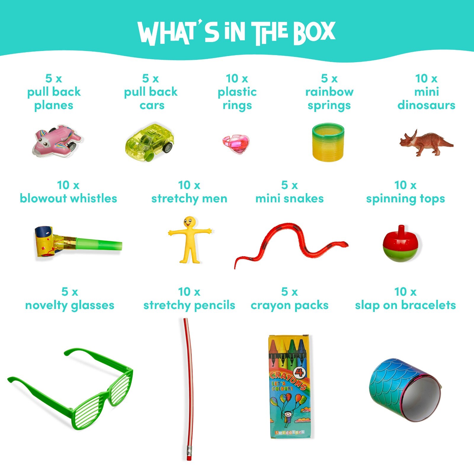 100 x Lucky Dip Box Prizes Tombola Party Bag Fillers Toys Pinata Loot ...