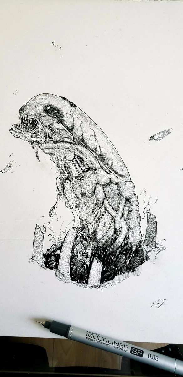 Xenomorph Chestburster Drawing