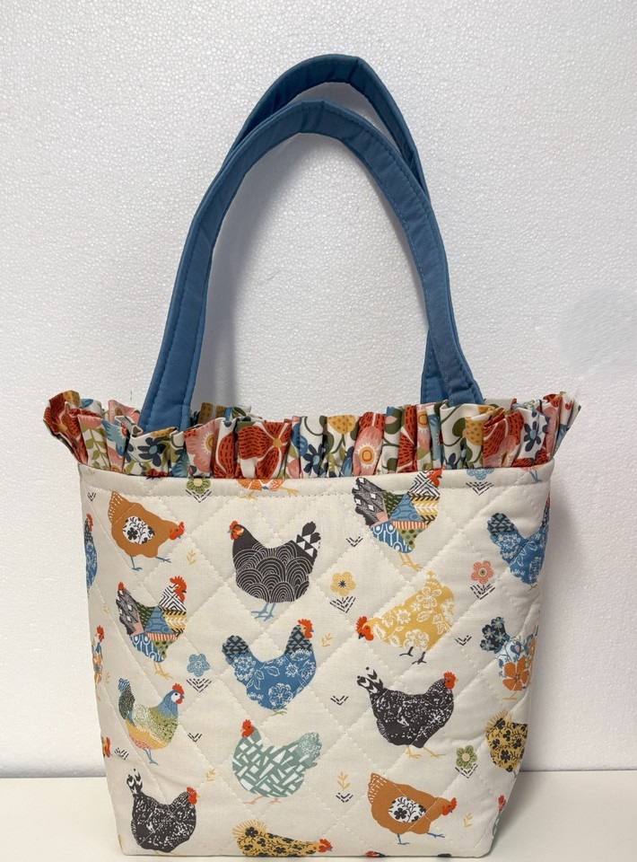 NEW Handmade Tote Purse handbag Chicken Rooster Country FARM floral ...