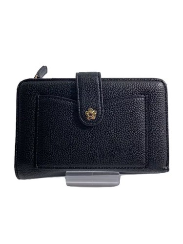 MARY QUANT Bi-fold Wallet Leather Black Plain Women's | eBay