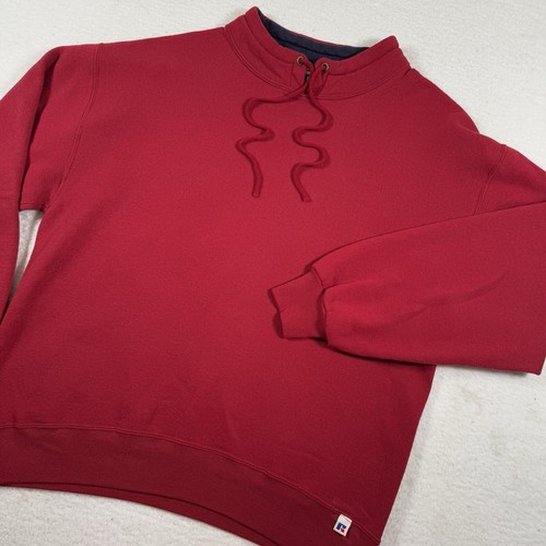 Vintage Russell Athletic Sweatshirt Men XL Red Made USA Mock Neck Blank ...