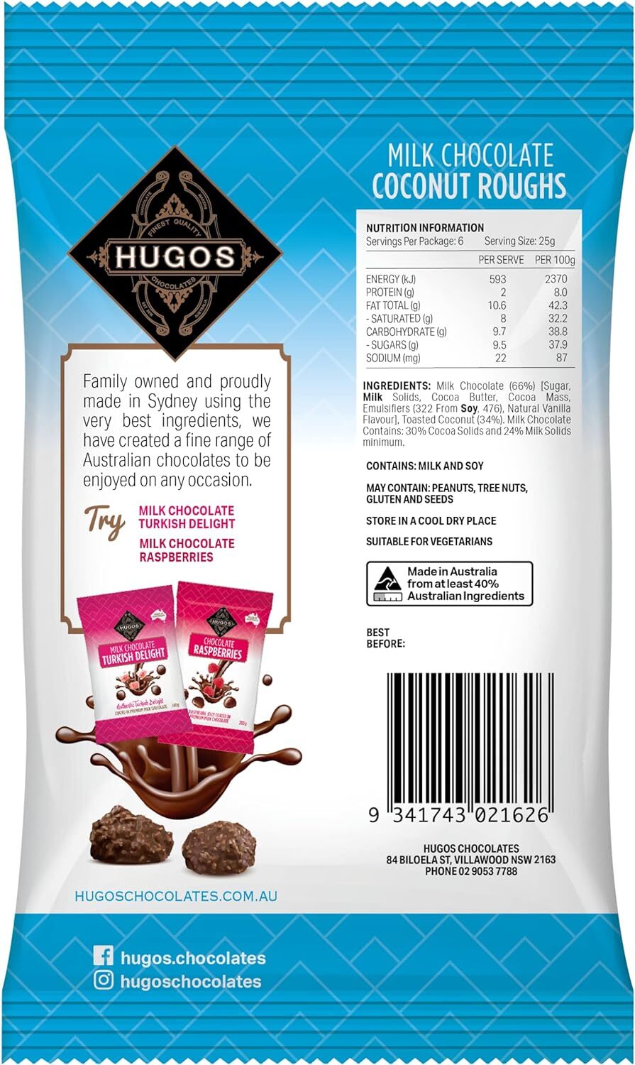 Hugos Milk Chocolate Coconut Rough 150 g - Fast & Free Shipping | eBay