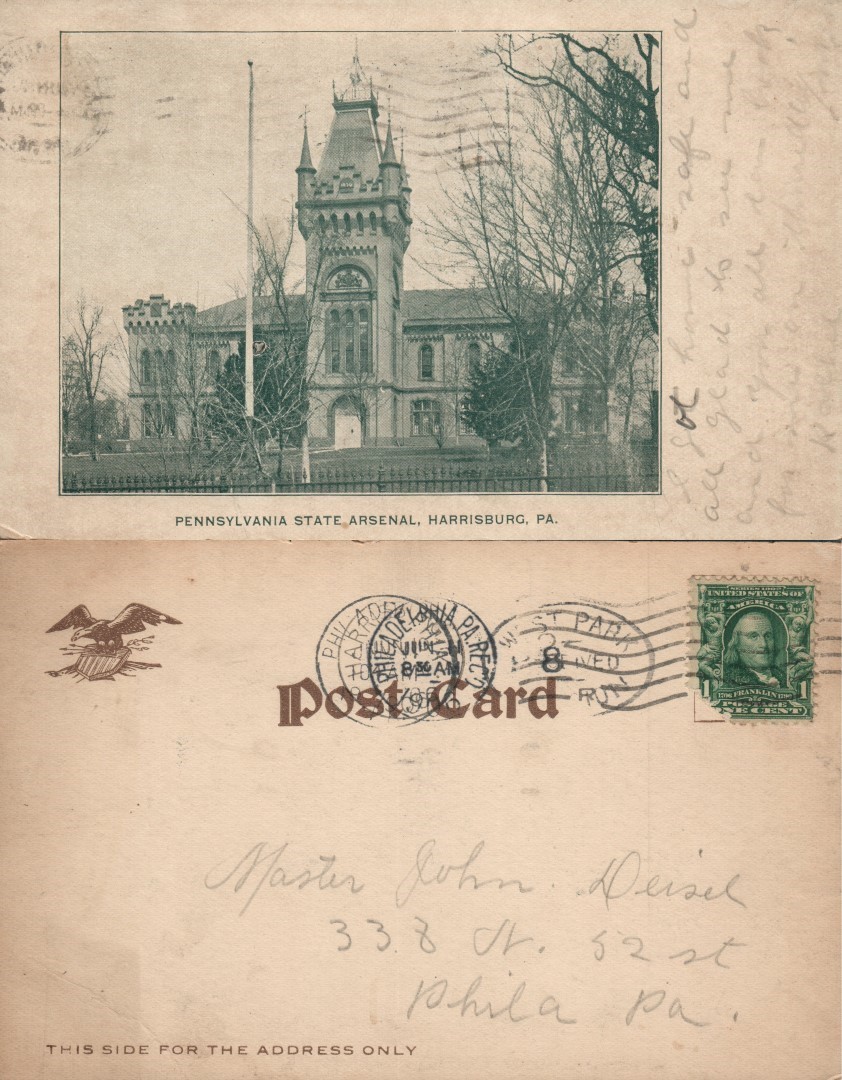 PENNSYLVANIA STATE ARSENAL HARRISBURG PA UNDIVIDED ANTIQUE POSTCARD | eBay