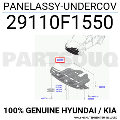 29110F1550 Genuine Hyundai / KIA PANELASSY-UNDERCOV | eBay