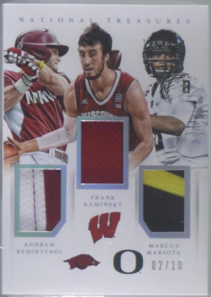 2015 Panini National Treasures College - Team Trios Frank Kaminsky ...