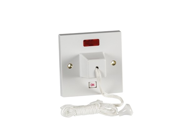 Volex White 45a Shower Pull Cord Switches 45a DP Ceiling Switch With Neon for sale online | eBay